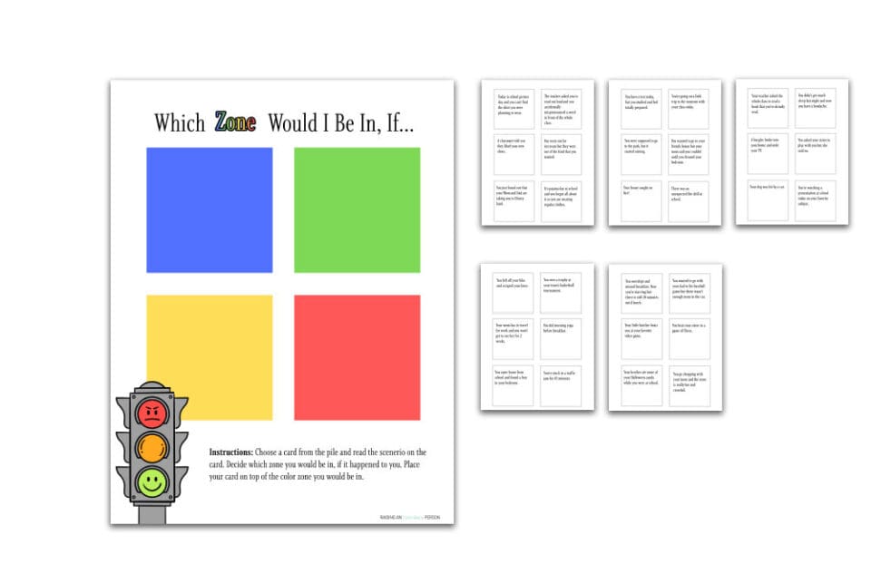 Free Zones of Regulation Printables